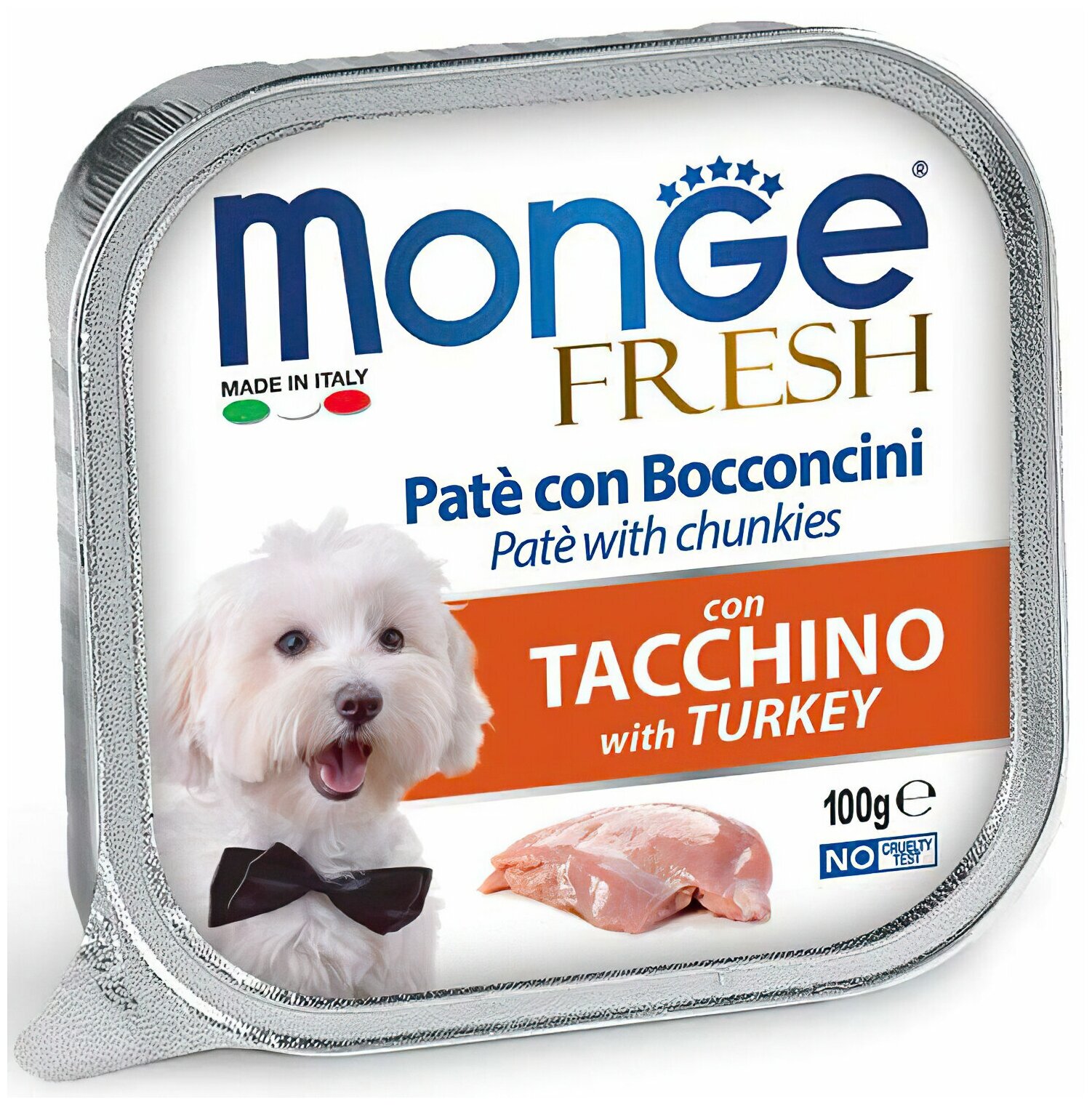 Консервы Monge "Dog Fresh", паштет для собак, индейка, 100г, 4шт