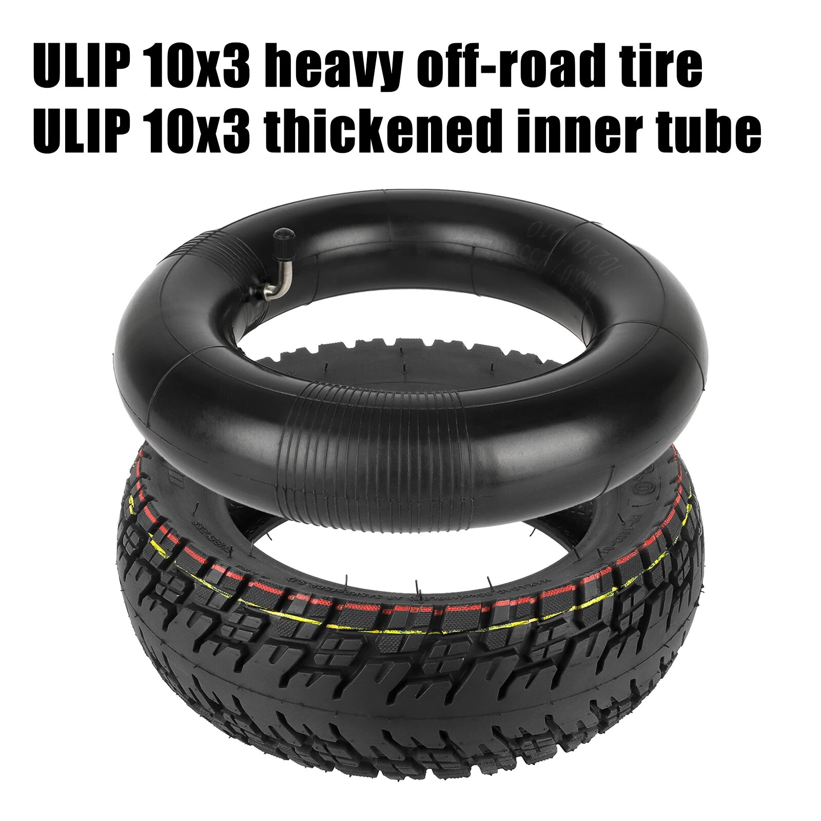 Бескамерная шина ULIP 10x3 с комплектом утолщенных внутренних трубок для электронного скутера Zero 10X/Kugoo M4/Kaabo/Dualtron с шиной 10*3 255x80 80/65-6