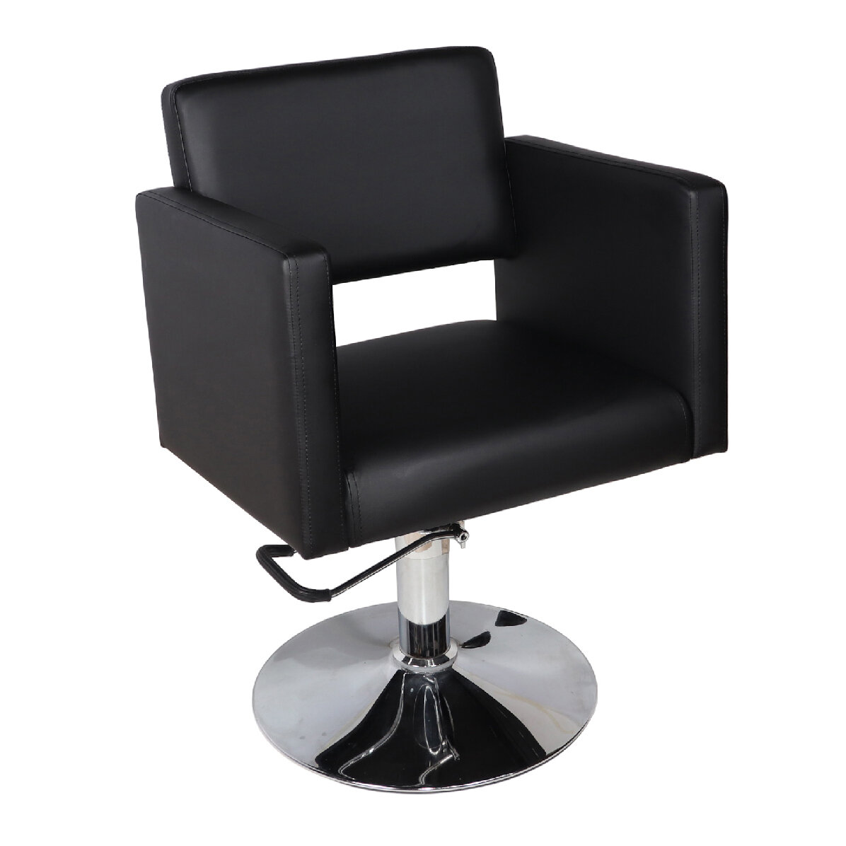 Парикмахерское кресло "Кубик II", черный цвет, основание - диск