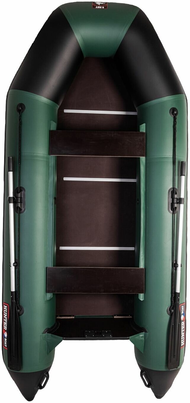 Лодка моторно-гребная HUNTERBOAT Хантер 320 Л, надувная, зеленый
