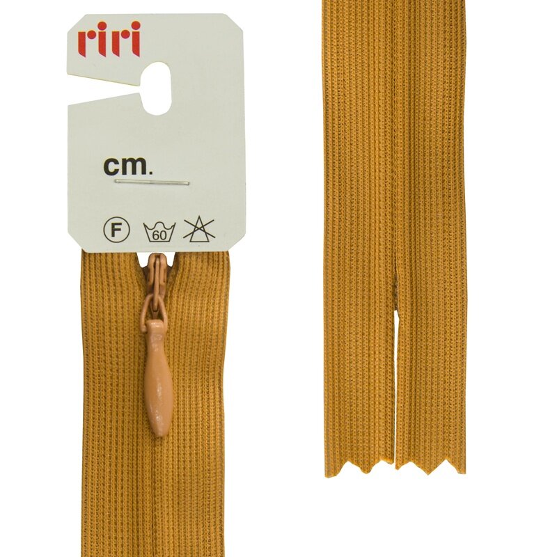 Молния riri потайная неразъемная, Т3, 22 см, цвет 2221, охра, цвет охра