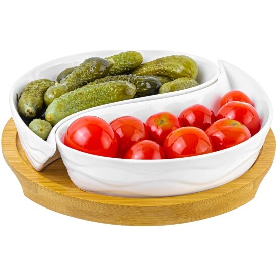 Менажница Elan Gallery "Инь-Янь айсберг волны" 15х15х3,5 см, 100 мл (540349)