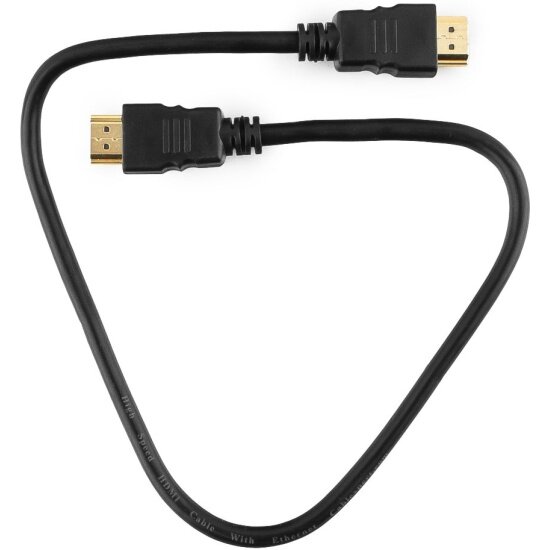 Кабель HDMI Cablexpert , 0.5м, v2.0, 19M/19M, черный, позол. разъемы, экран