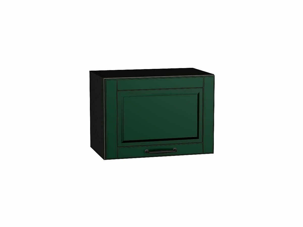 Шкаф верхний горизонтальный Дублин, цвет фасада Special Green, цвет каркаса Graphite, 358*500*318 мм