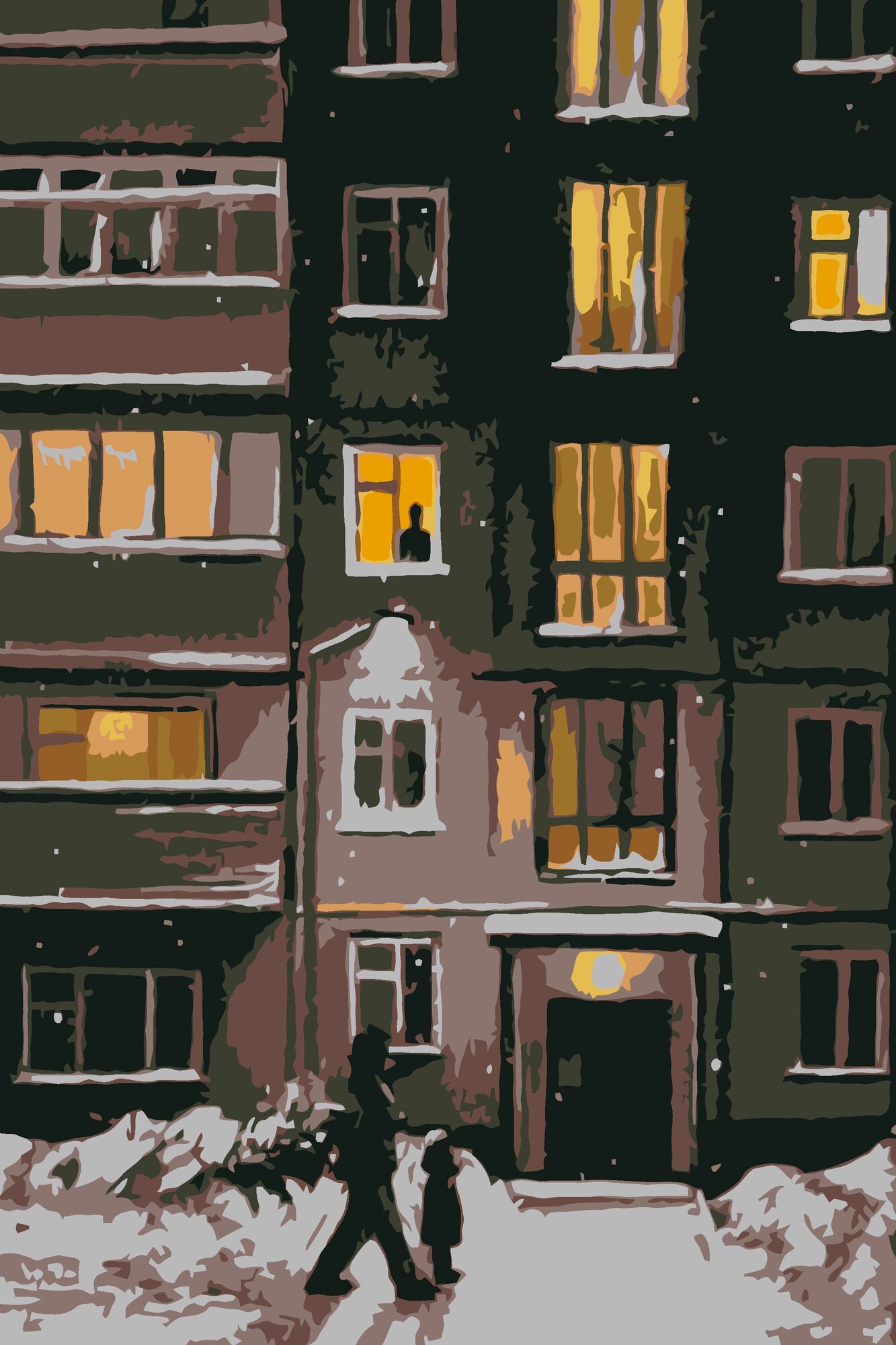 Детская картина по номерам E3358 "Панельные дома" 20x30