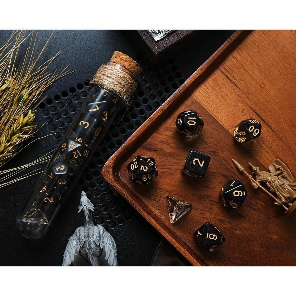 Yunzhonglu Кости игральные, дайсы, кубики для DnD (ДнД) 7 шт