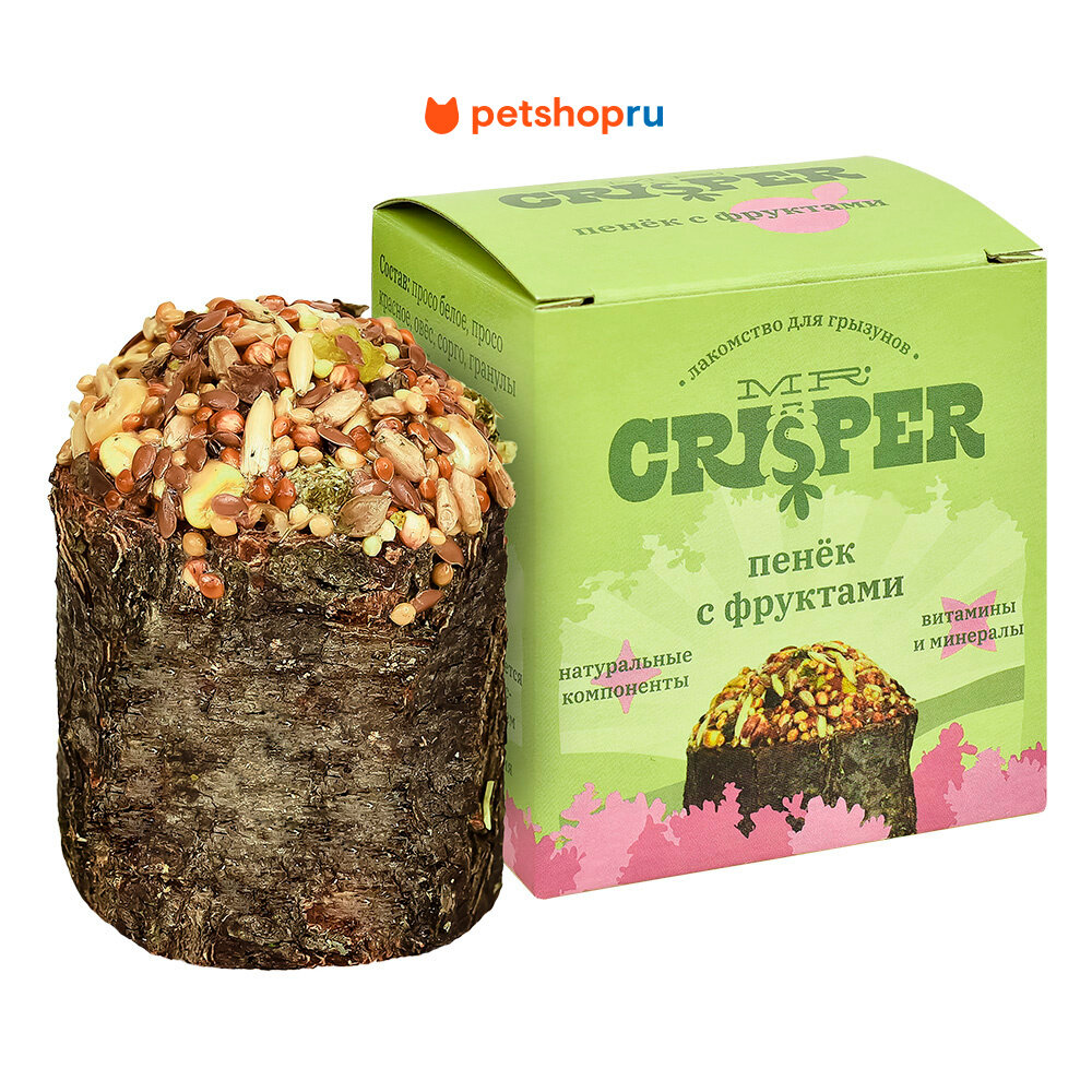 MR.Crisper Лакомство для грызунов "Пенек" с фруктами, 80 г