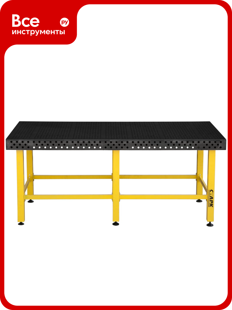 Стол сварочный азотированный старк-профи SSAB PRO 2000х1000х100 (10мм), 2000х1000х100мм, из конструкционной