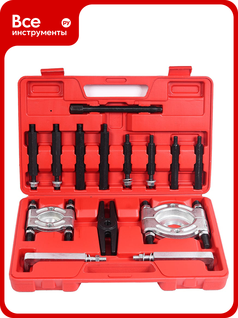 Набор съемников подшипников сепараторного типа Крал 30‑50 мм, 50‑75 мм (14 пр) 5961, стальная конструкция, захват