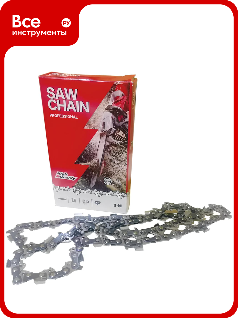 Цепь пильная для бензопилы 56 звеньев (супер зуб), паз 1.3 мм, шаг 3/8, шина