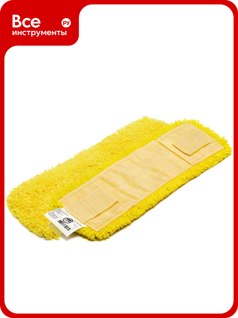 МОП плоский A-VM, 40x13 см, микрофибра, петлевой, ухо+карман, желтый MF2156 для любого типа