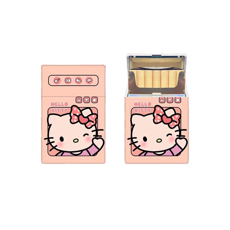 MINISO Портсигар Hello Kitty, Высококачественная упаковка для сигарет, 20 сигарет в пачке, устойчивая к давлению и влаге