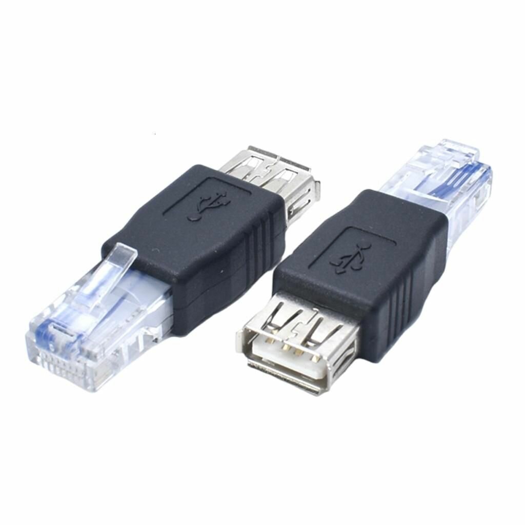 2 сетевых интерфейса RJ45 к гнездовому адаптеру USB 8P8C