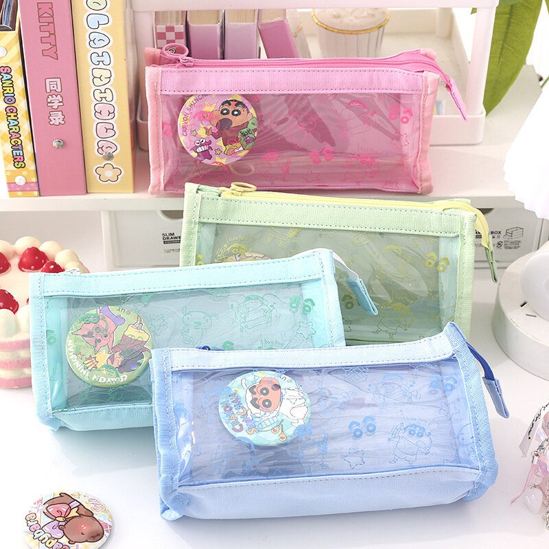 Пенал Shin-Chan, большой, треугольный, на молнии, с принтом