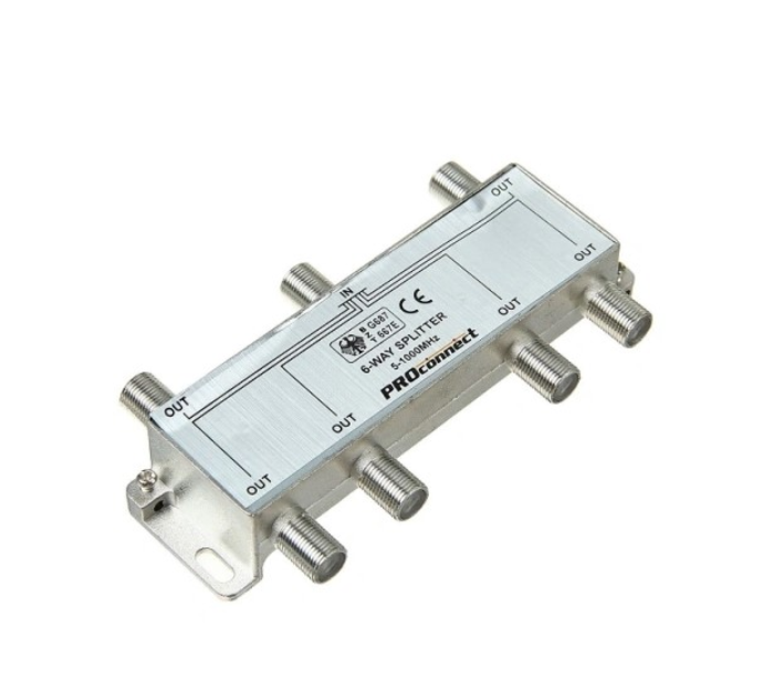 Делитель ТВ 6 под F разъем 5-1000 МГц PROconnect 6-way splitter 05-6024