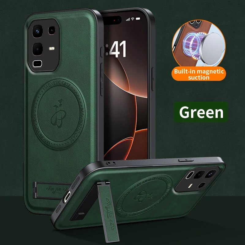 Чехол Infinix Note 50x зеленый MagSafe с подставкой