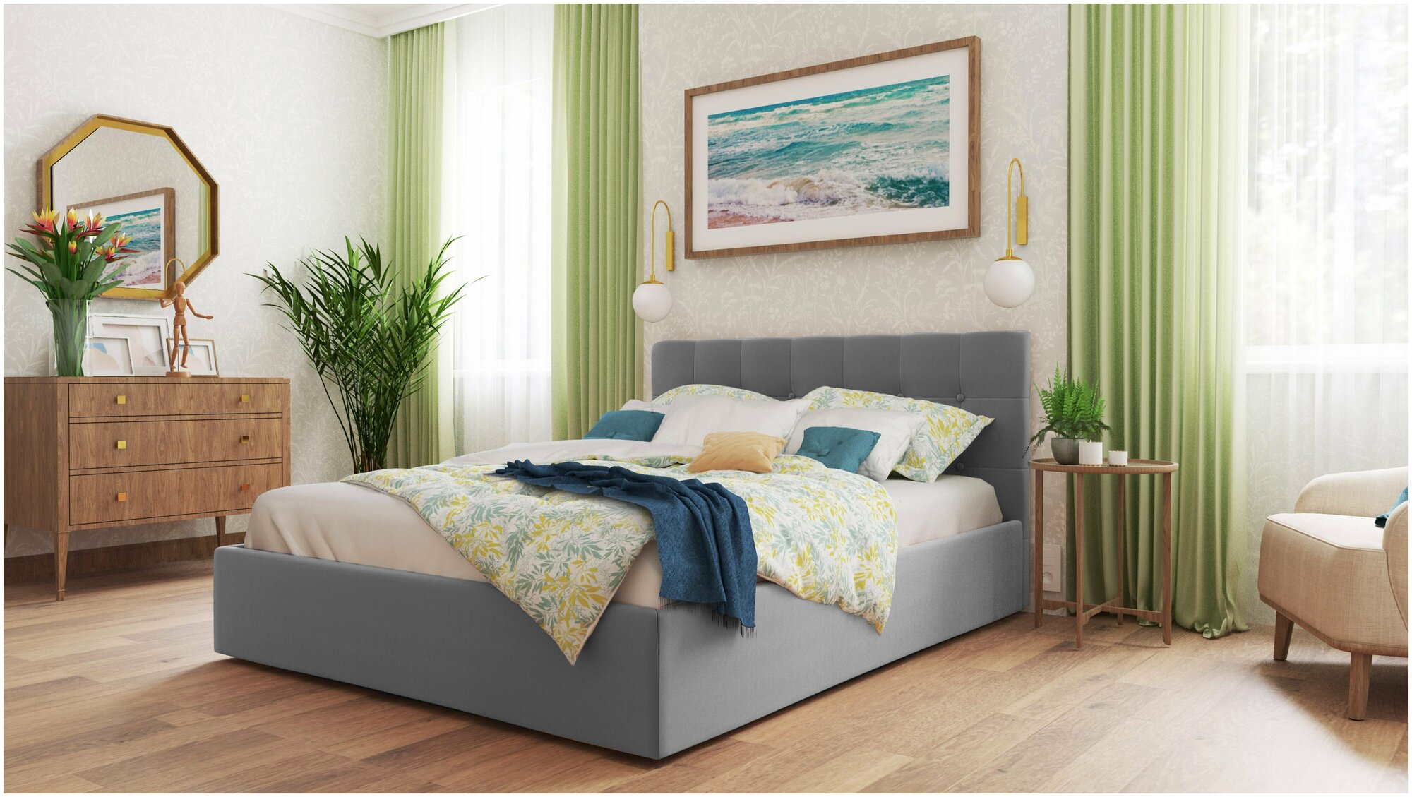 Двуспальная кровать Манго-2, 200x200 см, 2.0х2.0 м, Costa