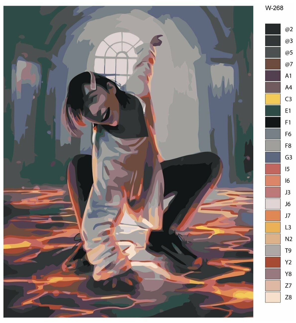 Картина по номерам W-268 "K-pop группа - Stray Kids (Стрей Кидс)" 40х50