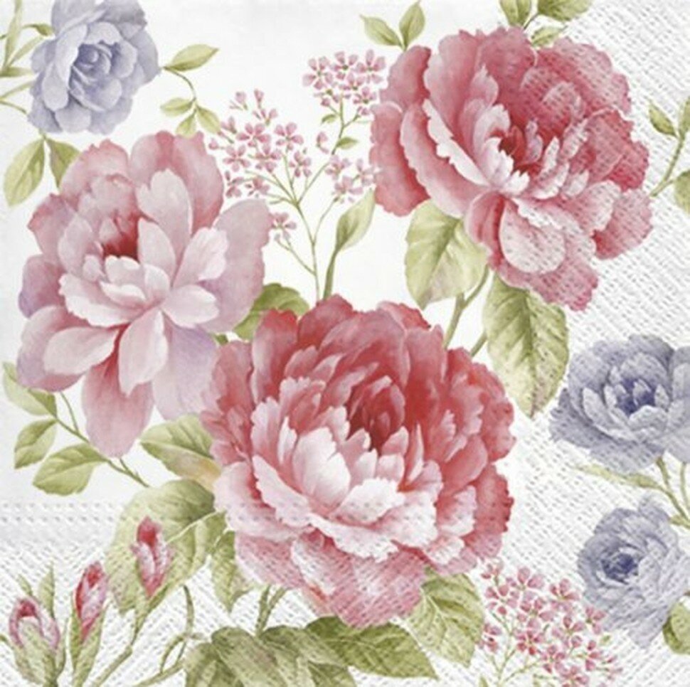 #SDL084200 Салфетка трехслойная для декупажа "Джульетта" 33 x 33 см PAW Decor Collection 4 шт