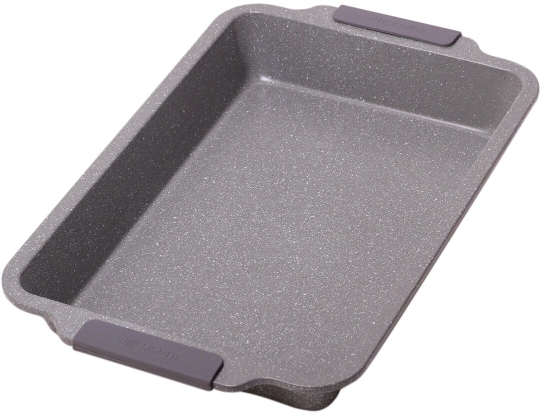 Форма для запекания Kamille KM-6027A (46х30х6 см) из углеродистой стали с мраморным покрытием (6027A / серый)