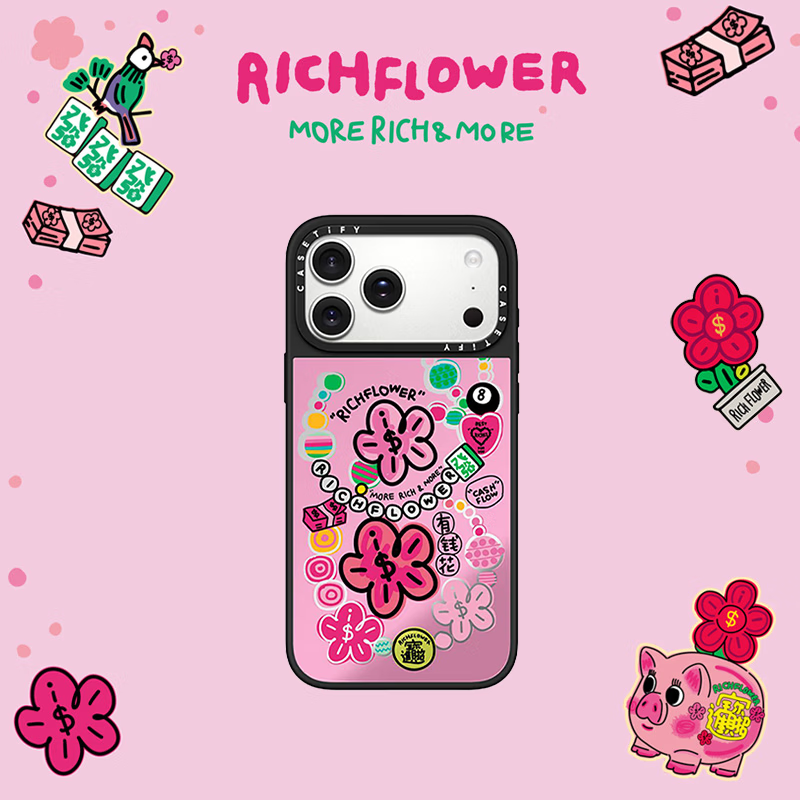 CASETiFY зеркальная черная рамка магнитный чехол для iPhone 17 Pro с полным покрытием и светлым роскошным стилем