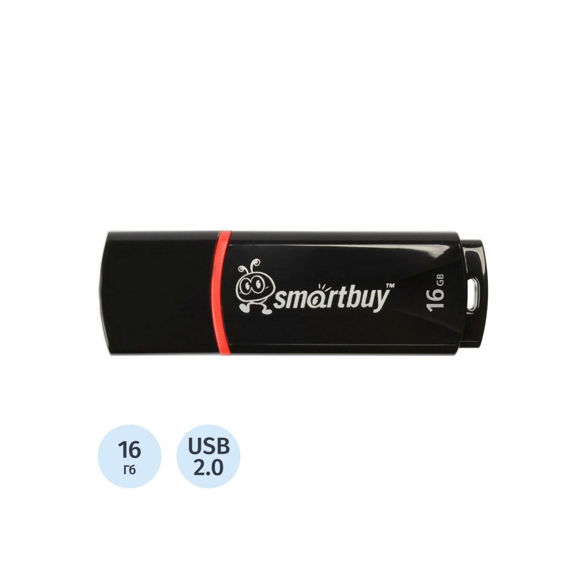 Флеш-память USB 16Gb Smartbuy Crown, черный