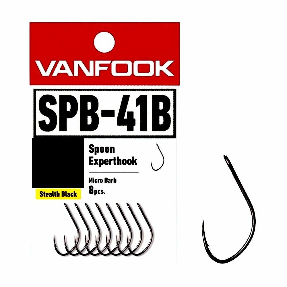 Крючок Vanfook single SPB-41B Stealth Black #1 (8 шт.)