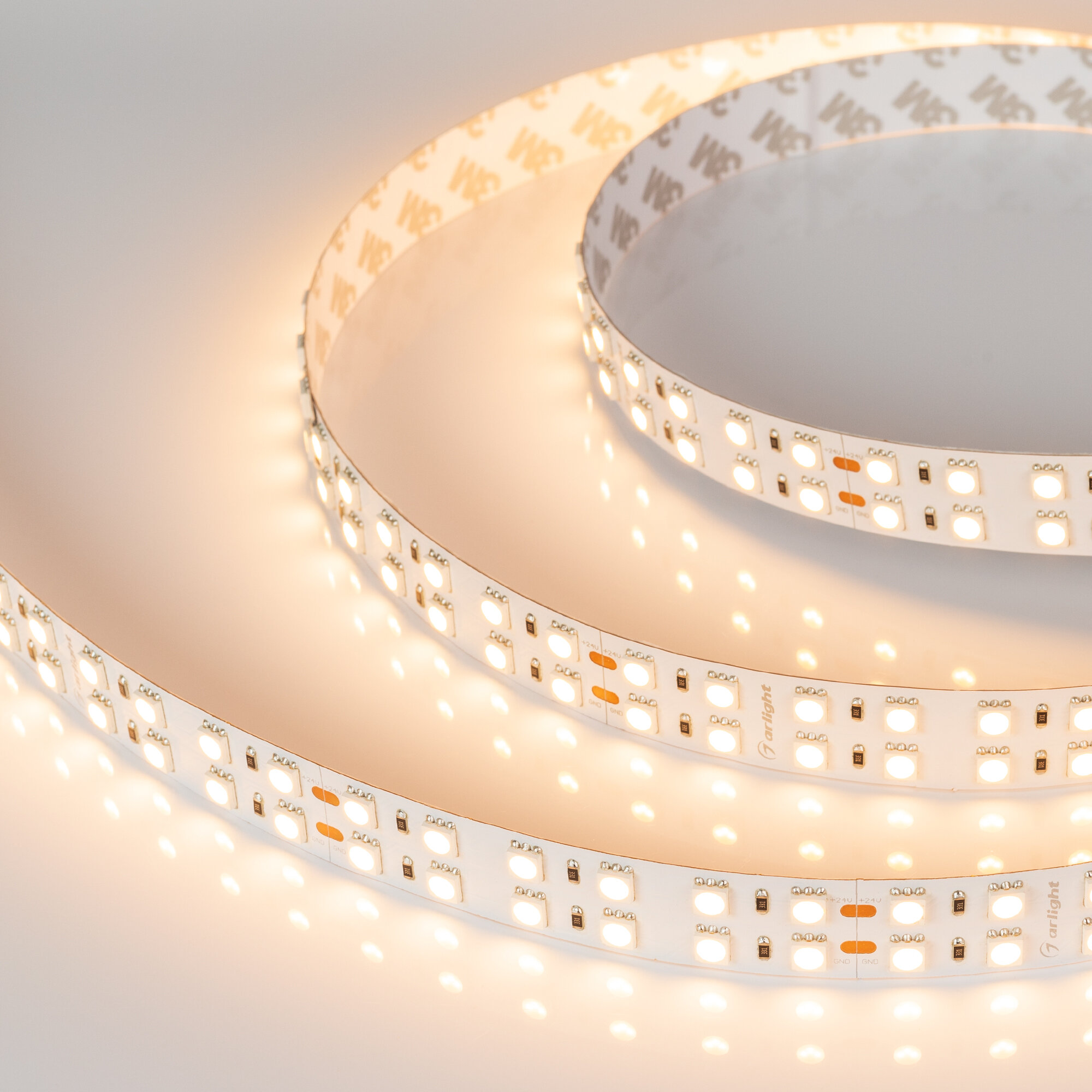 Светодиодная Лента RT 2-5000 24V Warm2700 2x2 (5060, 720 LED, LUX) (Arlight, 34.4 Вт/м, IP20) 012443