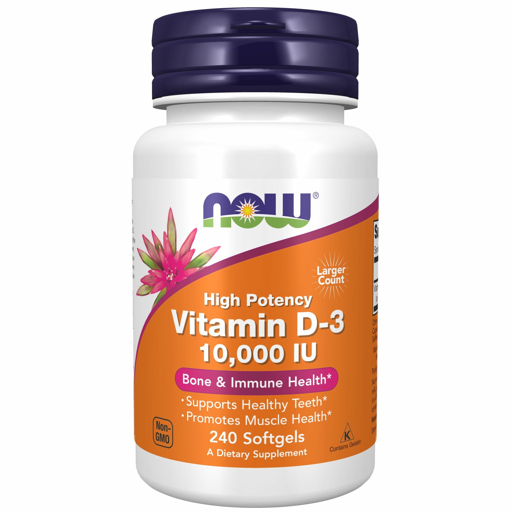 NOW Vitamin D3, 10000 IU, Витамин Д3 высокоэффективный, 240 капсул