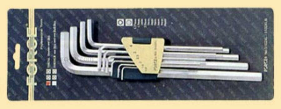 FORCE 5102XL Набор ключей Г-образных HEX 1,27-10 мм . 10 предметов 5102xL FORCE 5102XL