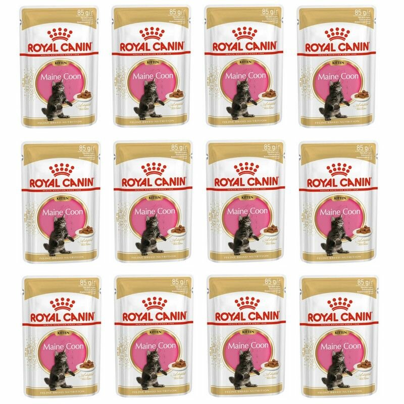 Влажный корм Royal Canin Maine Coon для кошек породы мейн-кун в возрасте от 3 до 15 месяцев, 85 г, 12 шт