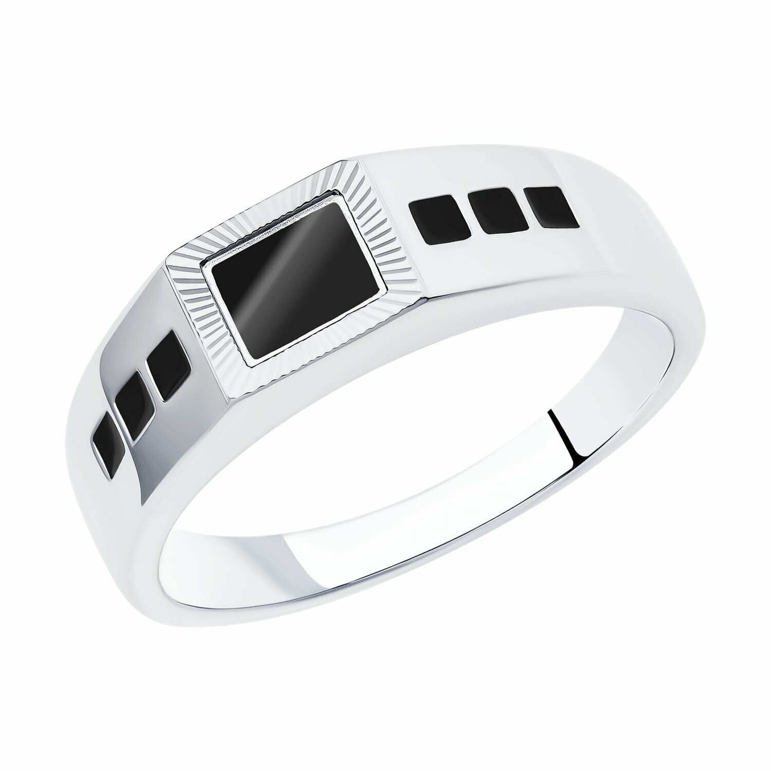 Печатка, серебро, 925 проба, родирование, эмаль