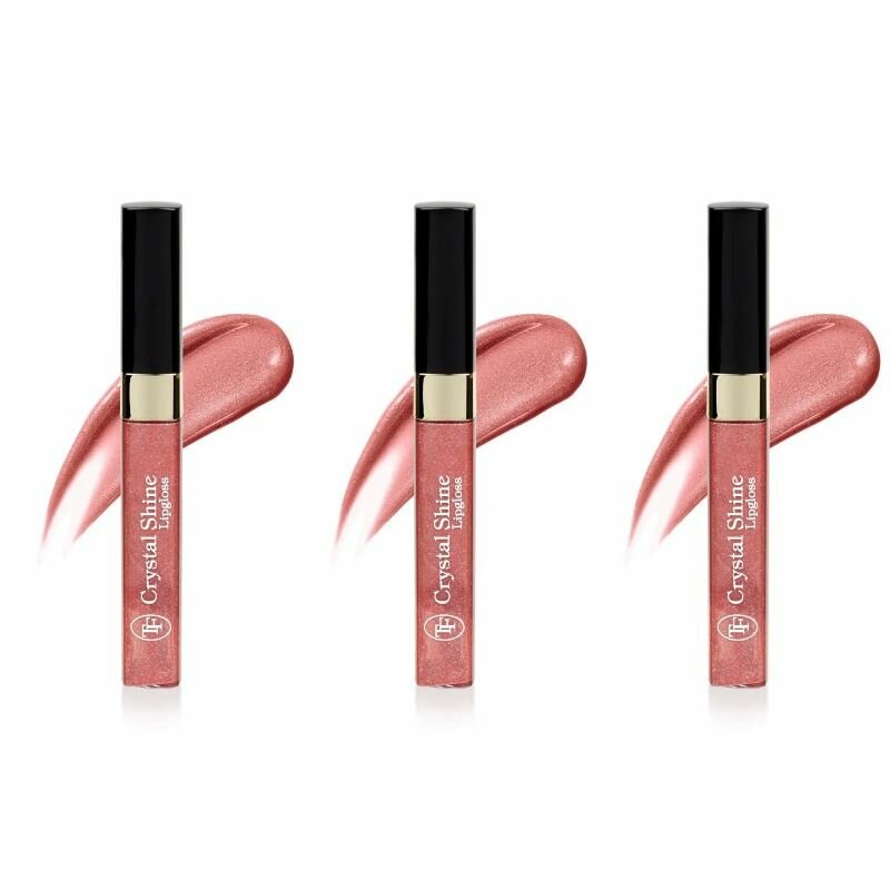 ТF Cosmetics Жидкая помада Cristal Shine Lipgloss, тон 08, насыщенный ягодный, 3шт
