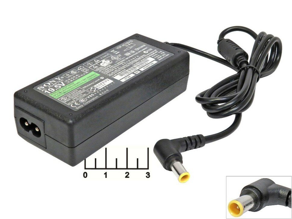 Блок питания 19.5V 3.05A Sony AC-N331-TV3 импульсный (6.5*4.4) без шнура (восьмерка) (угол)