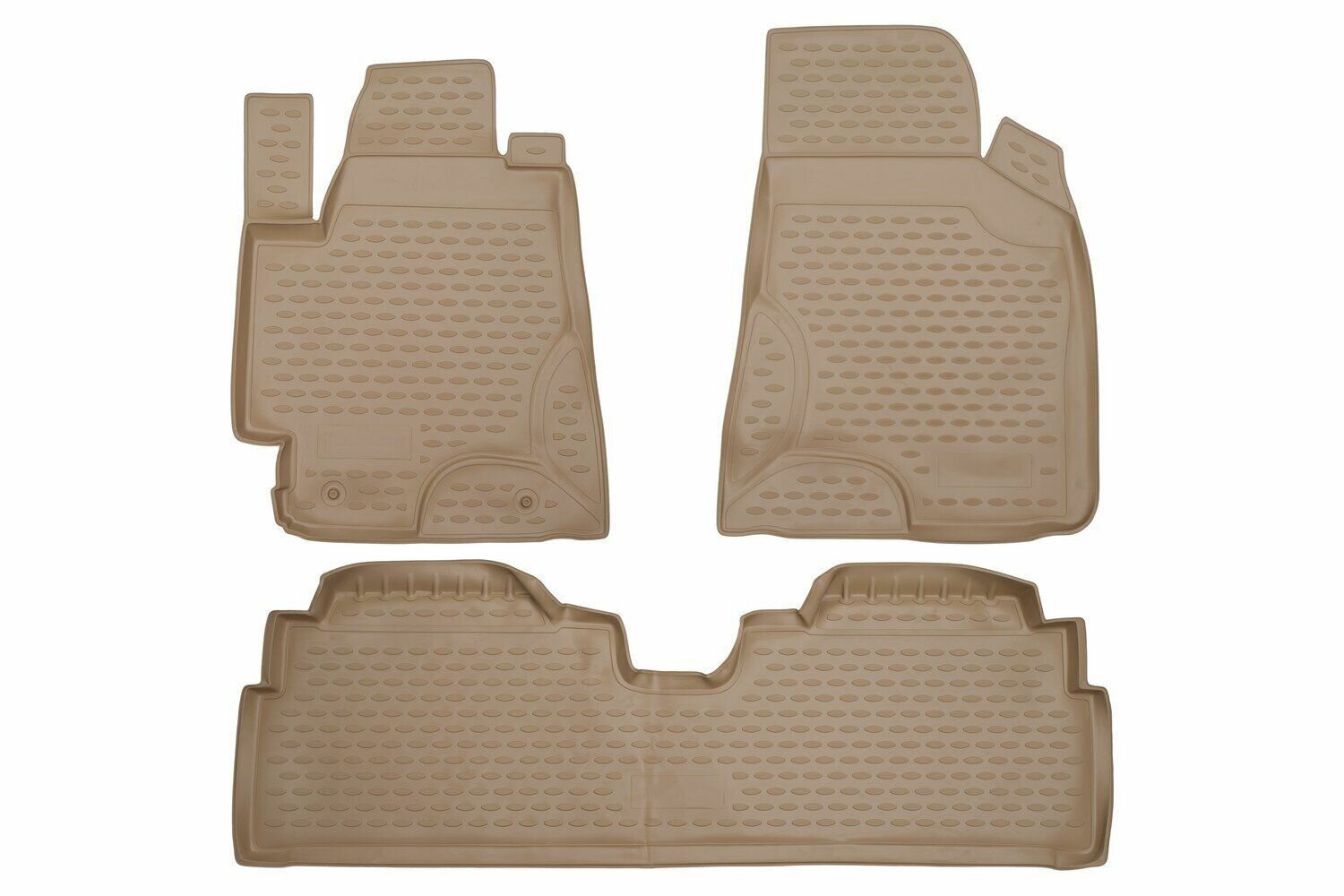 Коврики в салон для TOYOTA Highlander (I, ХU20), 2001-2007, 3 шт. бежевый (полиуретан) NLC.48.44.212