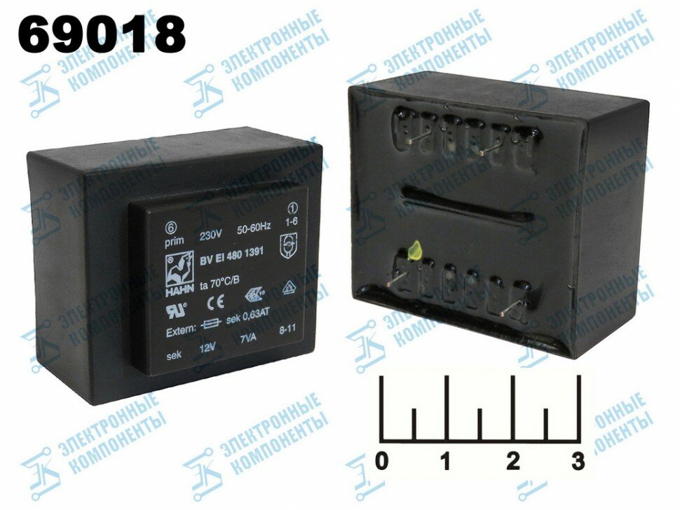 Трансформатор 12V 0.58A BVEI 480 1391