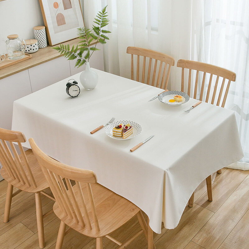 Толстая хлопковая льняная ткань, однотонная скатерть, большая скатерть для конференц-стола, современная льняная скатерть, простая однотонная скатерть для обеденного стола