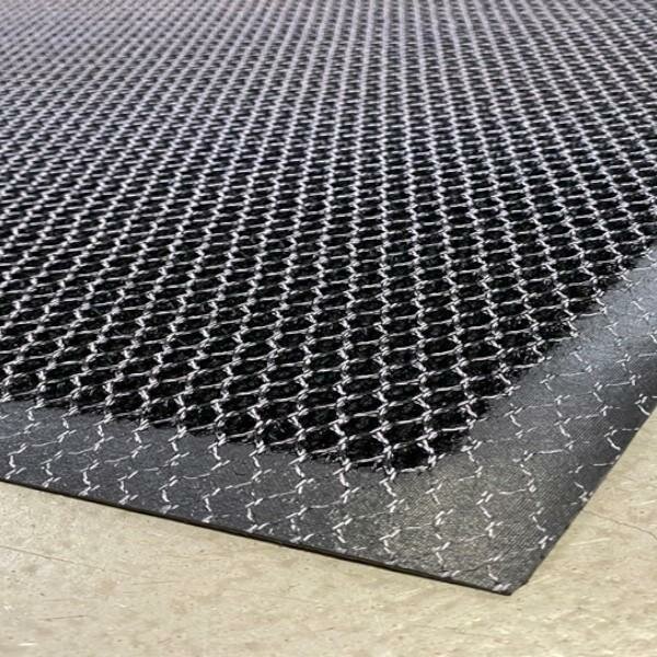 Придверный коврик ZALEL "Кольчуга", 45х75 см, черно-серый