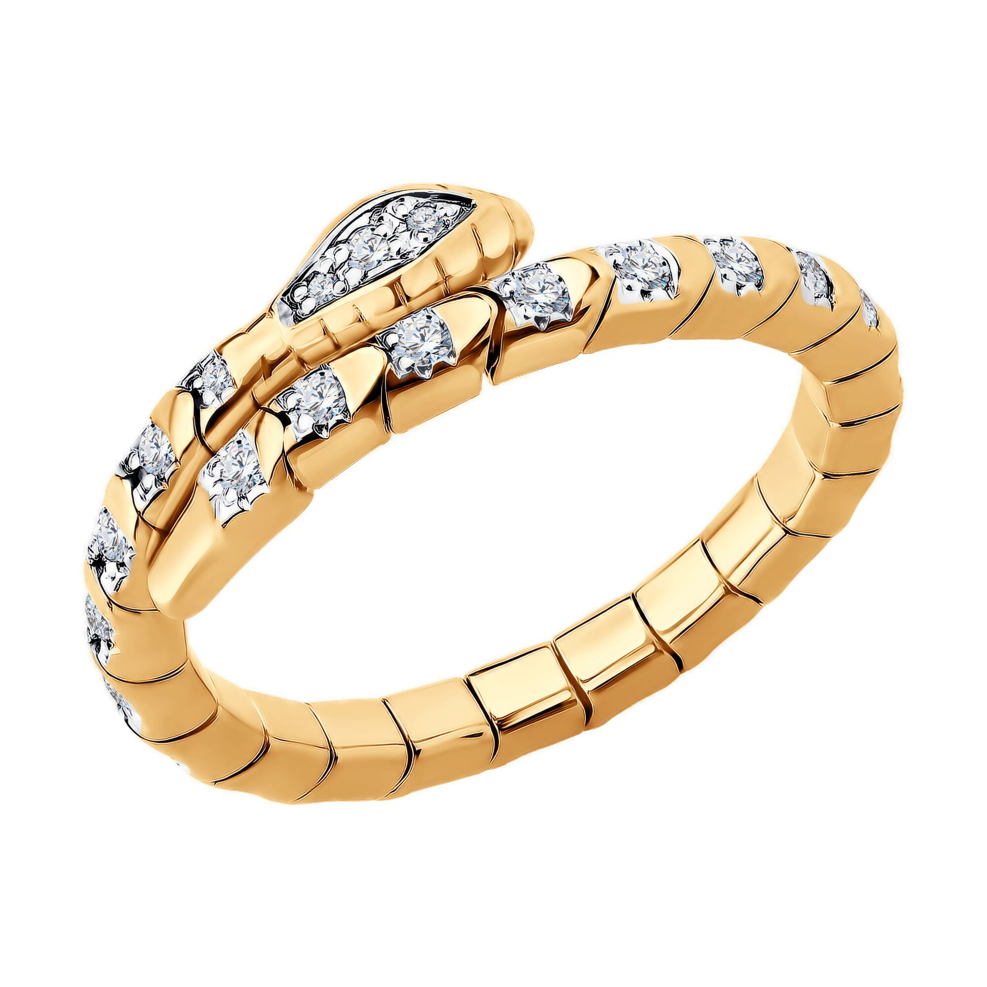 Кольцо, красное золото, 585 проба, бриллиант