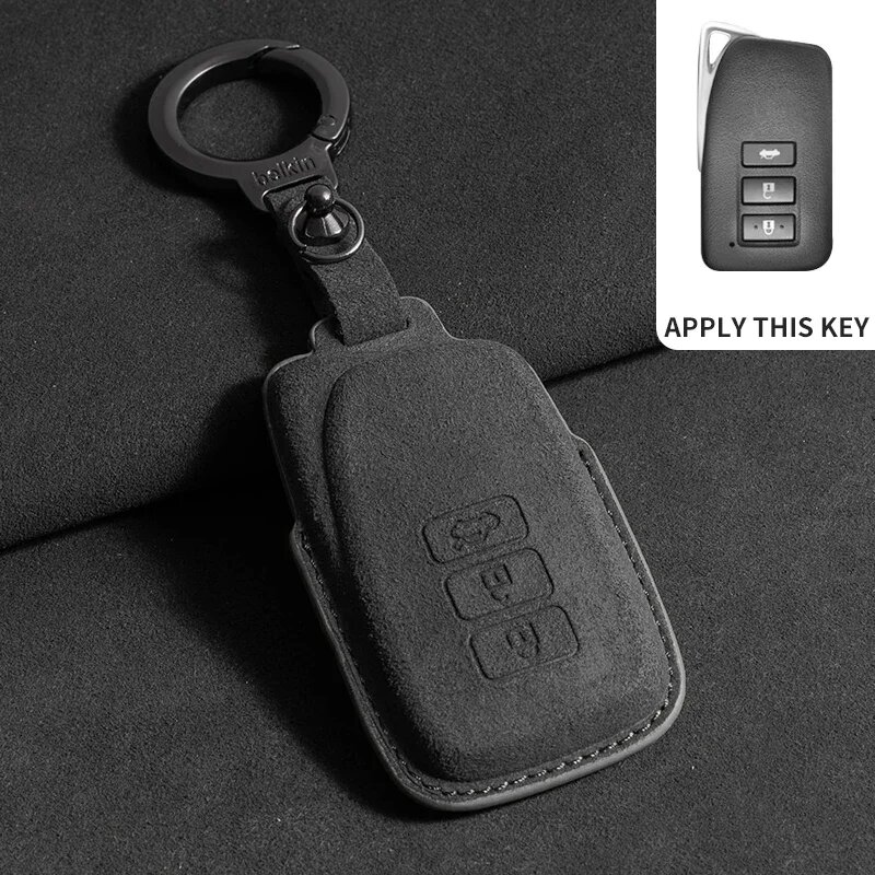 Для Lexus NX IS RX ES GX LX LS UX GS 200 260 300 350 NX200 NX300 RX350 ES300 Чехол для автомобильного дистанционного ключа Замшевый брелок B1 Black