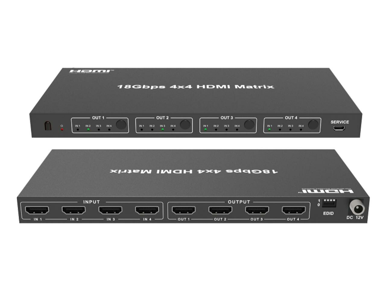 KONANlabs Матричный переключатель (свитчер) 4:4 сигнала HDMI 2.0b KVC-S44UE