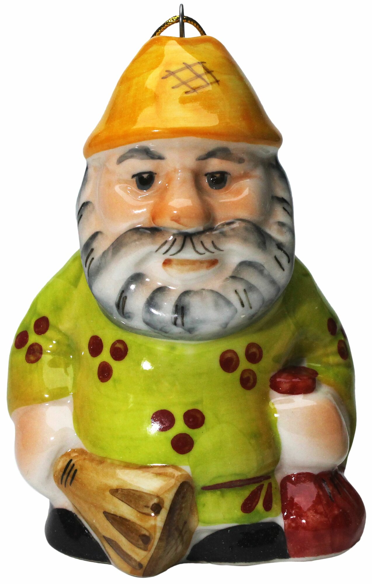 "Домовой - Намету Денег!" в картонной коробке фарфоровая елочная игрушка украшение цветная коллекция