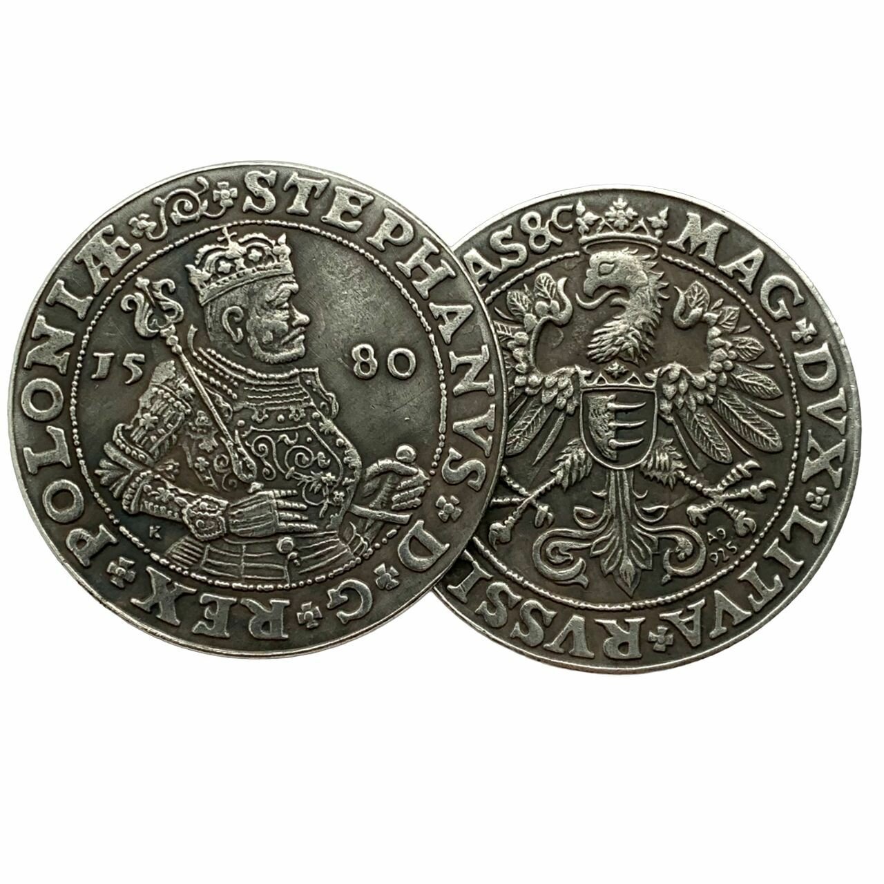 Талер 1580 года Стефан Баторий Польша Средневековая Европа. Коллекционная монета.