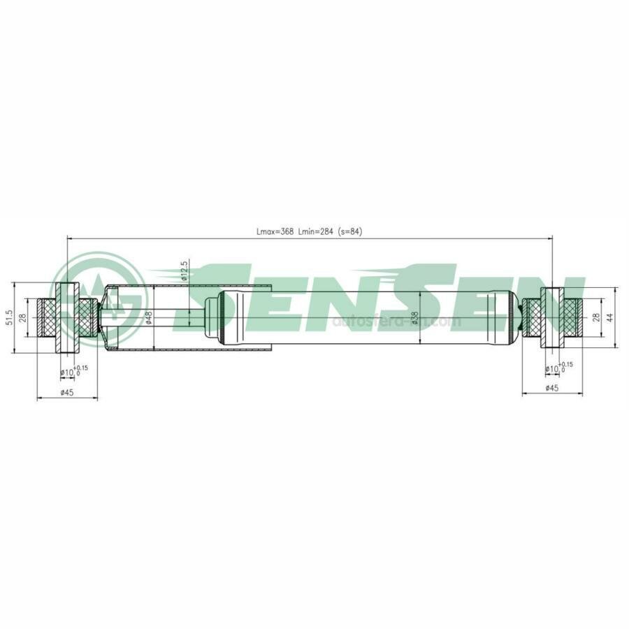 SENSEN 12120143 Амортизатор подвески задний газовый smart cabrio-city-coupe 0.6-0.8cdi 01-