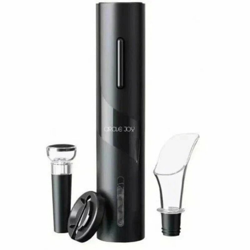Электрический штопор с набором аксессуаров для вина 4 в 1 Circle Joy Electric Wine Set, Black, черный
