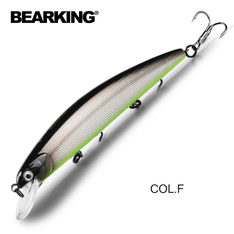 BEARKING Воблер Minnow 11 см, Зеленый, F