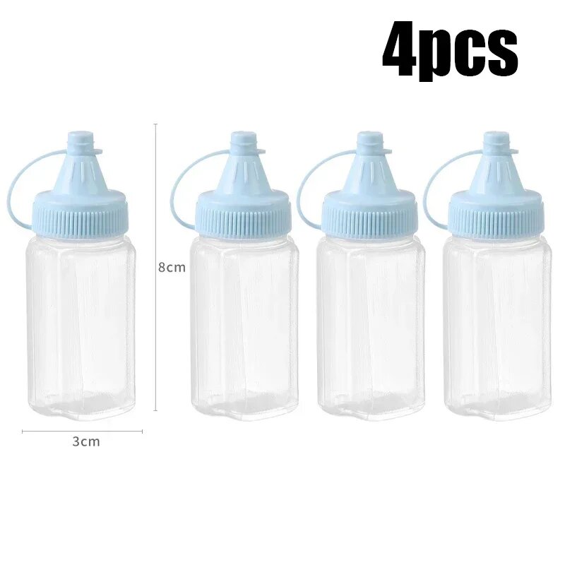 Мини-бутылки для соуса 4 шт, пластик Blue