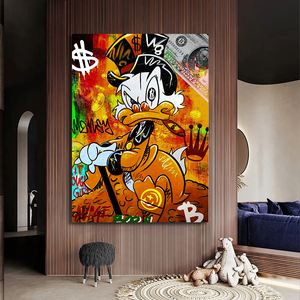 Scrooge McDuck / Скрудж Макдак , картина деньги, мотивация постер, из коллекции "Офисные картины", 40х60 см.
