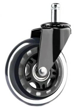 Колесо полупрозрачный PU 63мм штырь D11mm подшипник