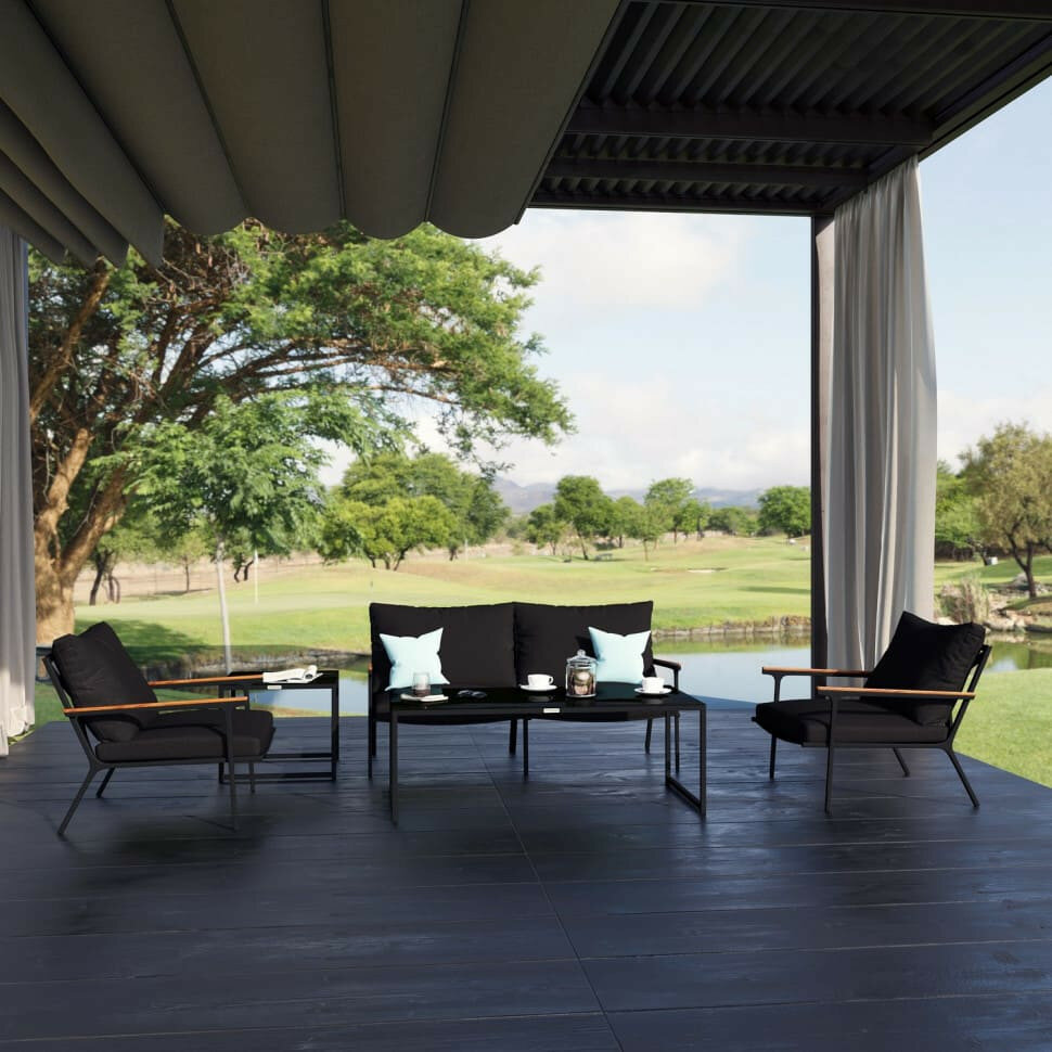 Комплект садовой мебели IDEAL PATIO FESTA, с двухместным диваном, черный